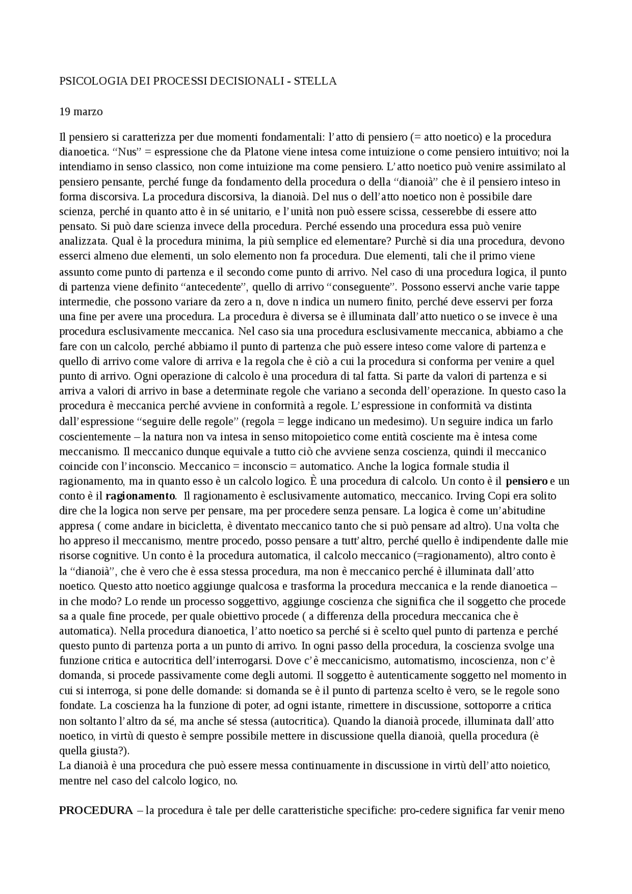 Psicologia dei processi decisionali - Docsity