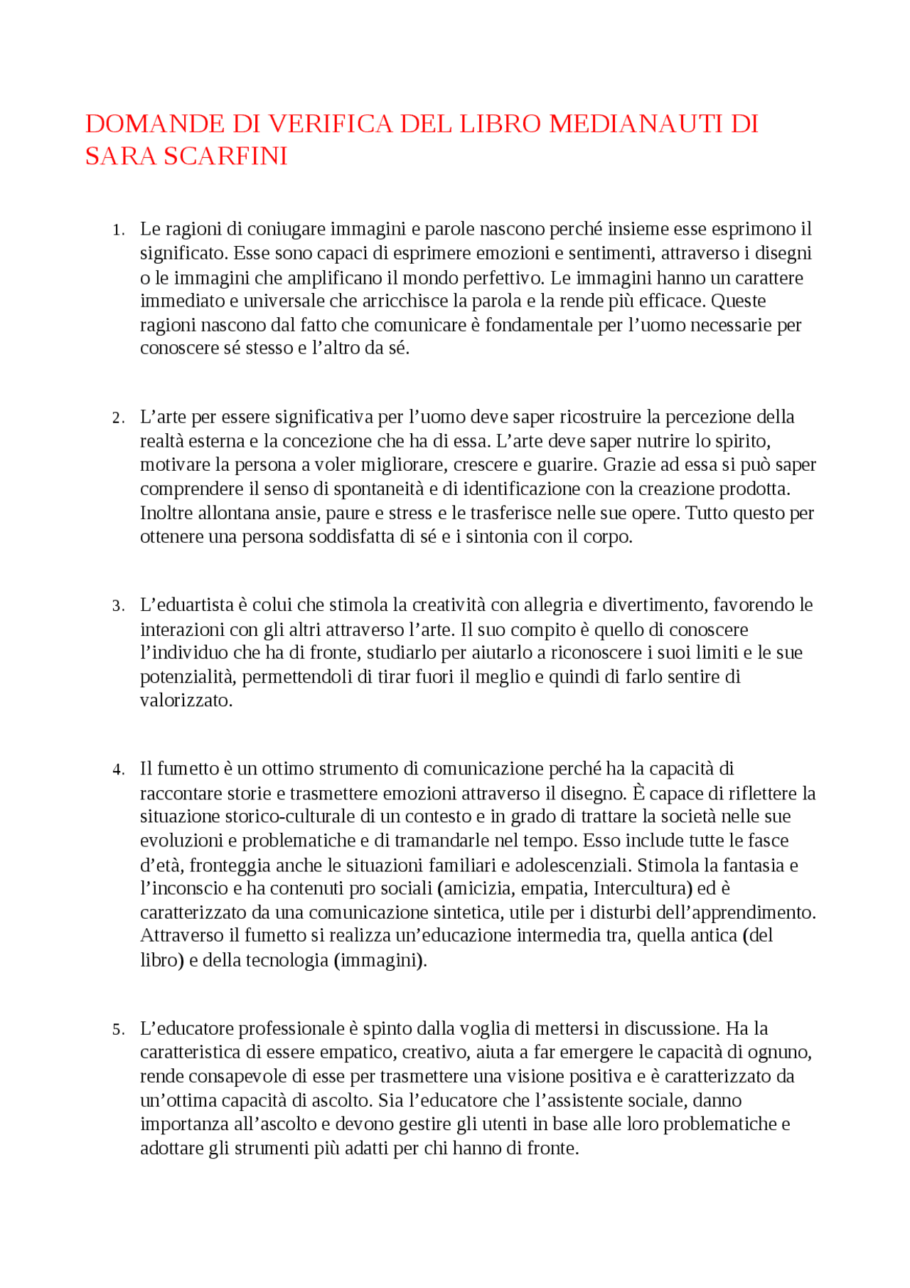 Teorie Moderne Delleducazione Prove Desame Di Pedagogia Docsity