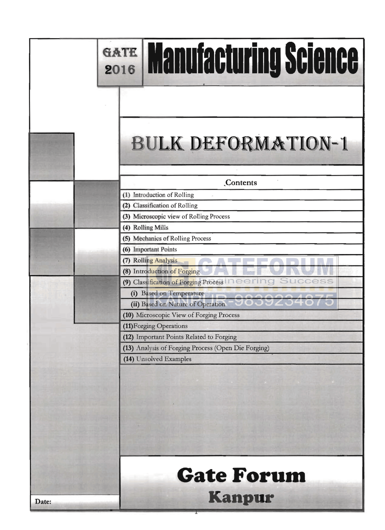 Bulk Deformation For Engineering Materials Docsity