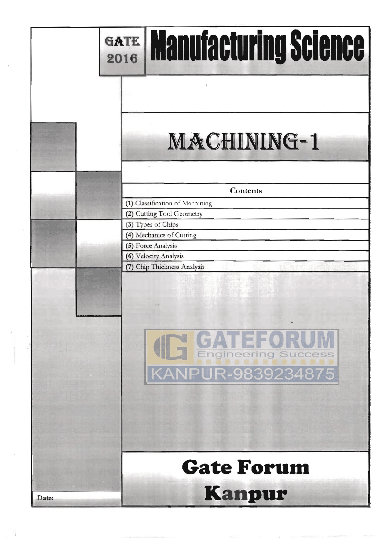 Manufacturing Science Docsity