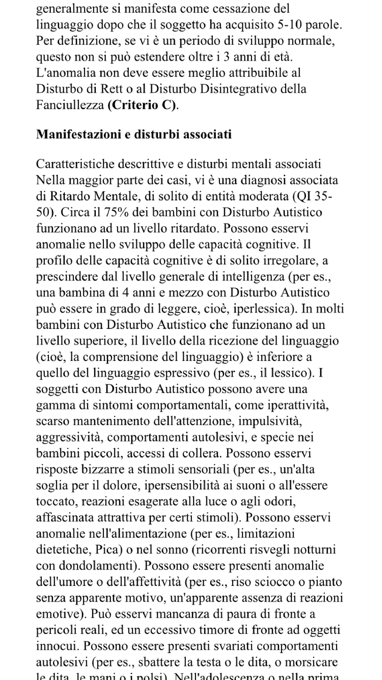Disturbi Generali Dello Sviluppo Docsity