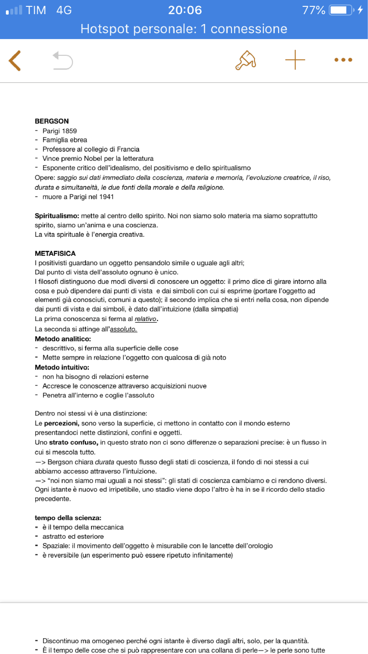 Appunti Di Bergson Filosofia Docsity