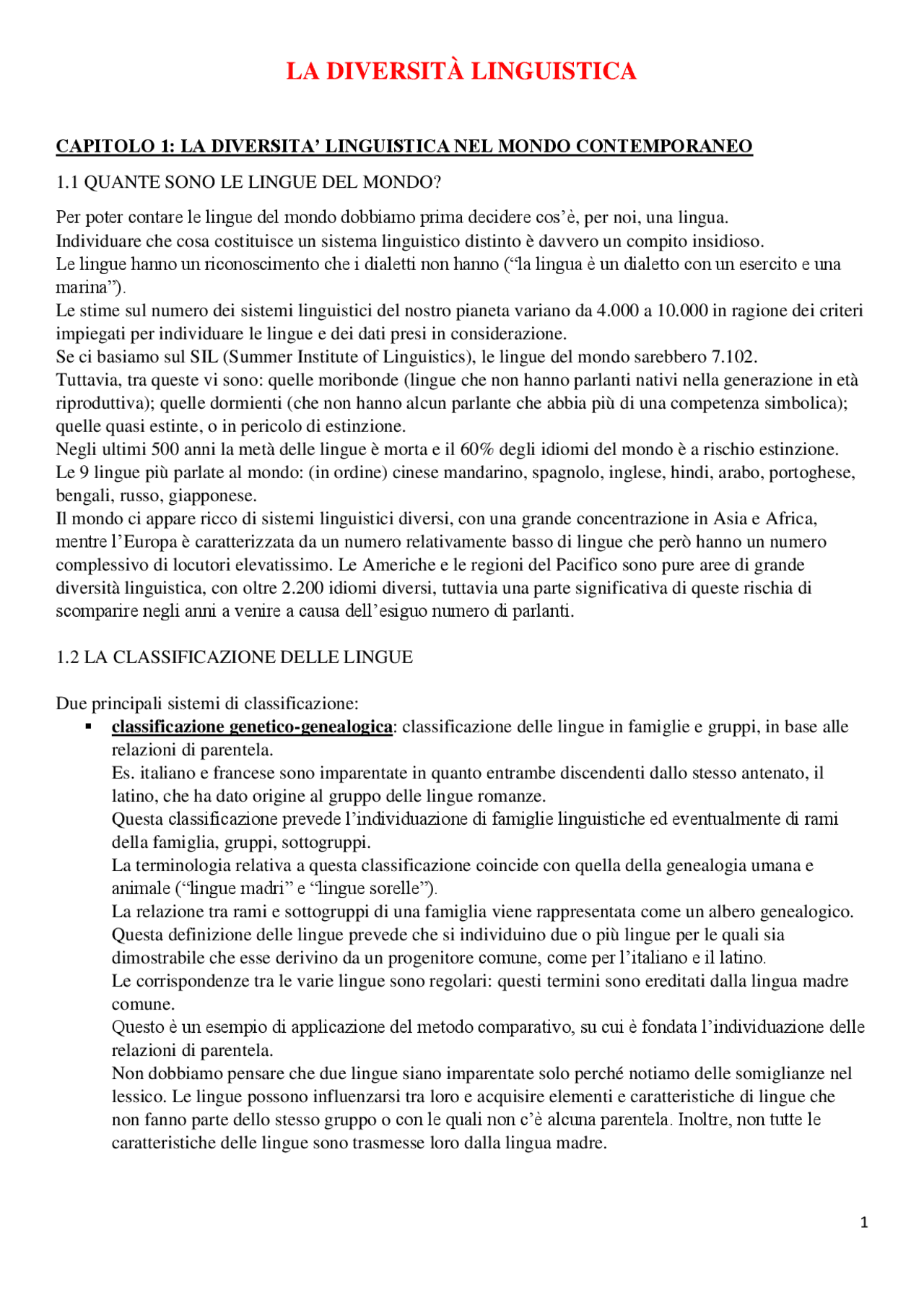 Riassunto La Diversità Linguistica G F Arcodia C Mauri Docsity