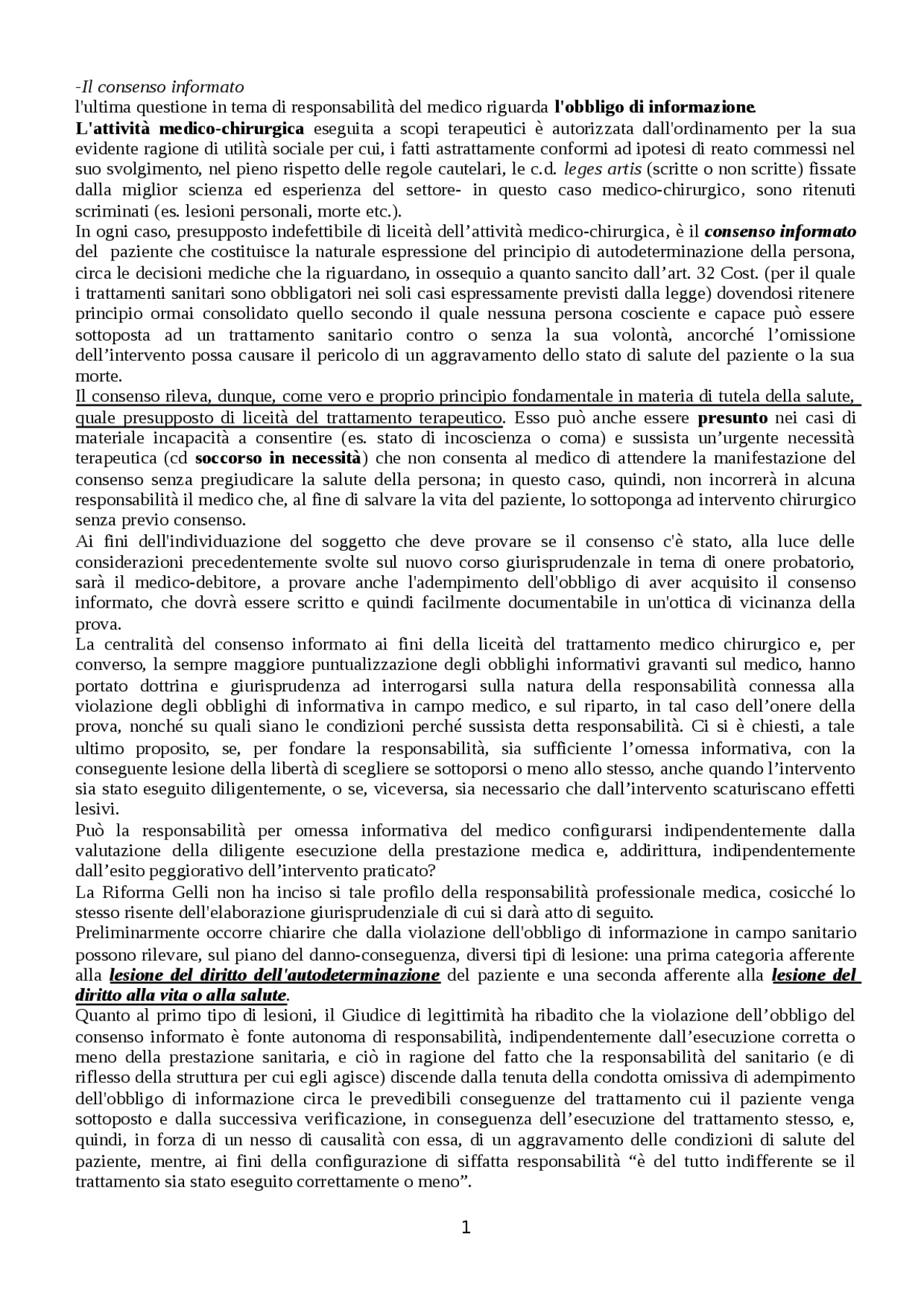 Il Consenso Informato Docsity