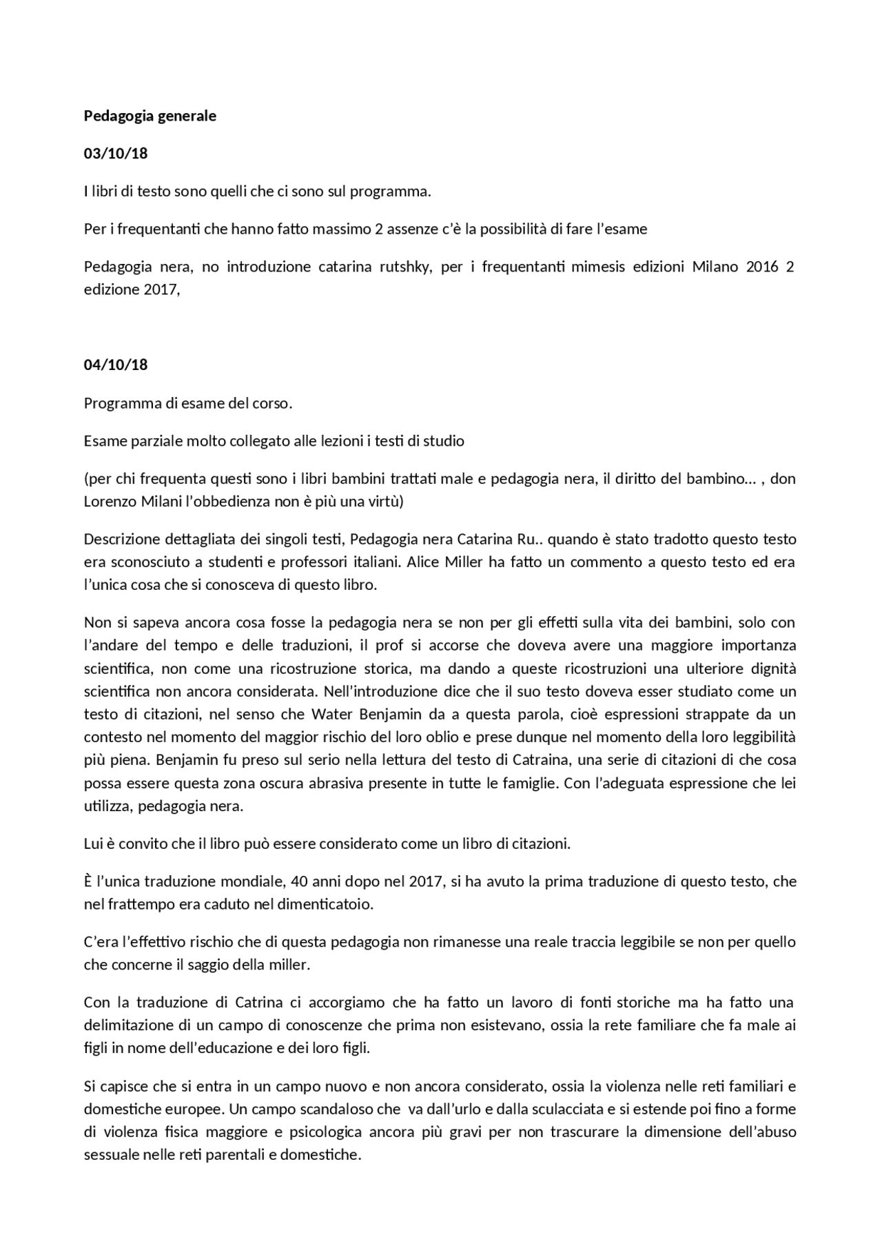 Pedagogia Generale Primo Modulo Perticari Docsity