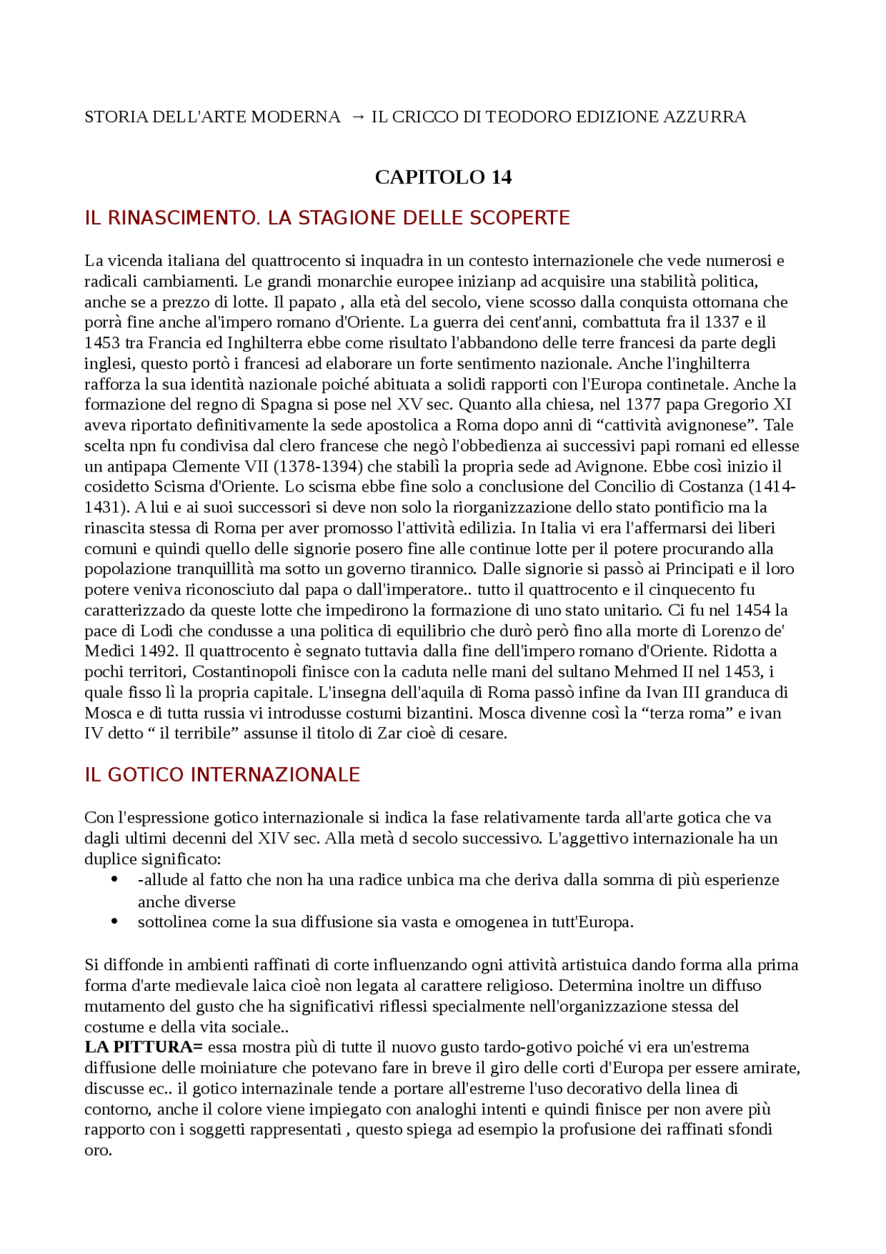 Il Cricco Di Teodoro Docsity