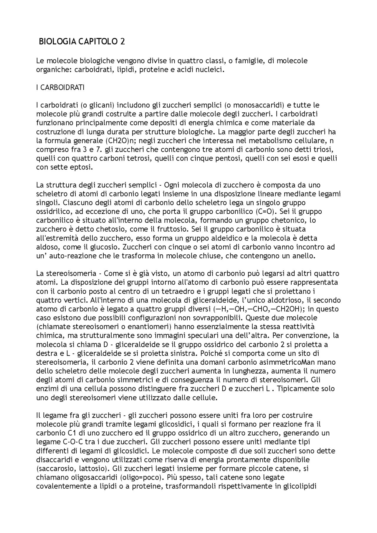 Riassunto Capitolo 2 Karp Basi Chimiche Della Vita Docsity