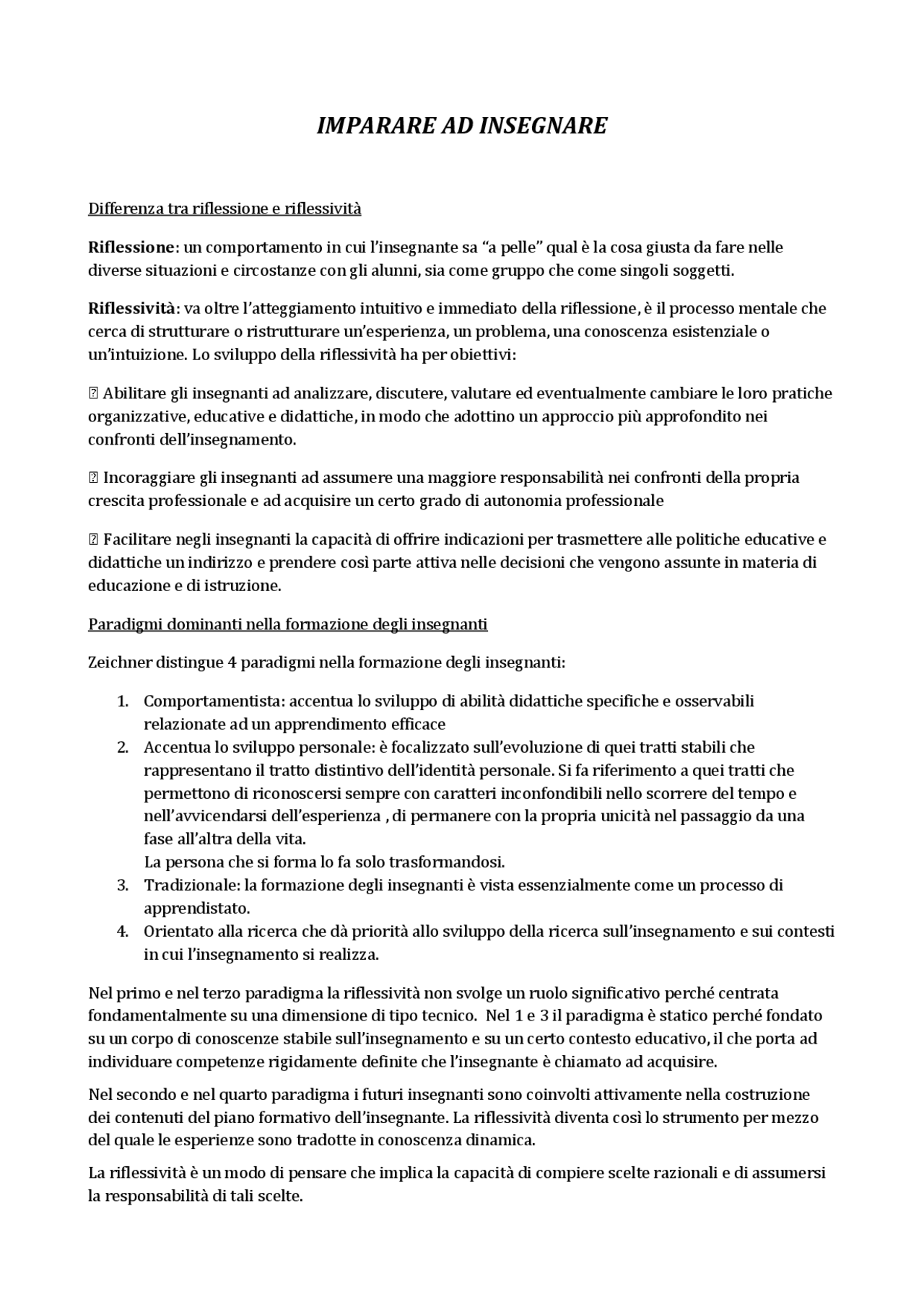 Imparare A Insegnare Docsity
