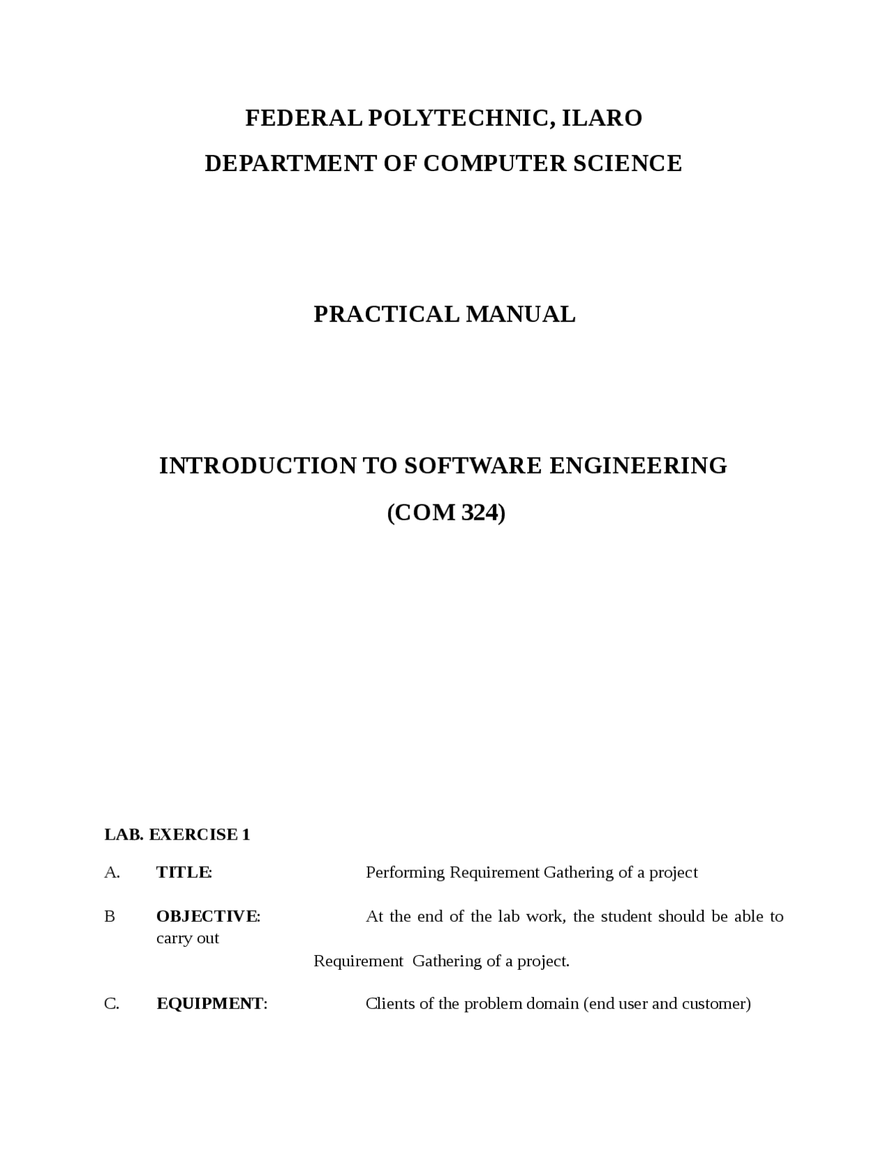 Software Engineering Docsity