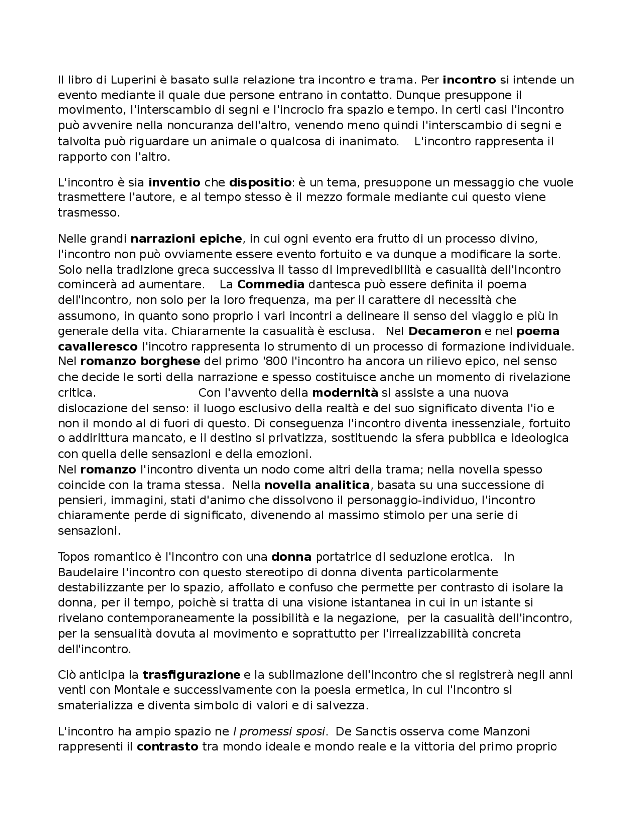 Lincontro E Il Caso Riassunto Docsity