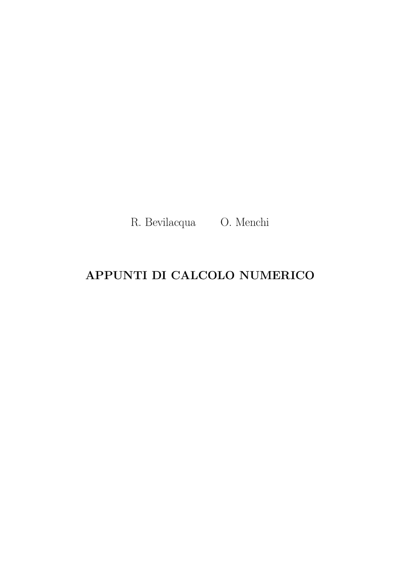 Calcolo numerico 11 12 | Appunti di Calcolo Numerico | Docsity