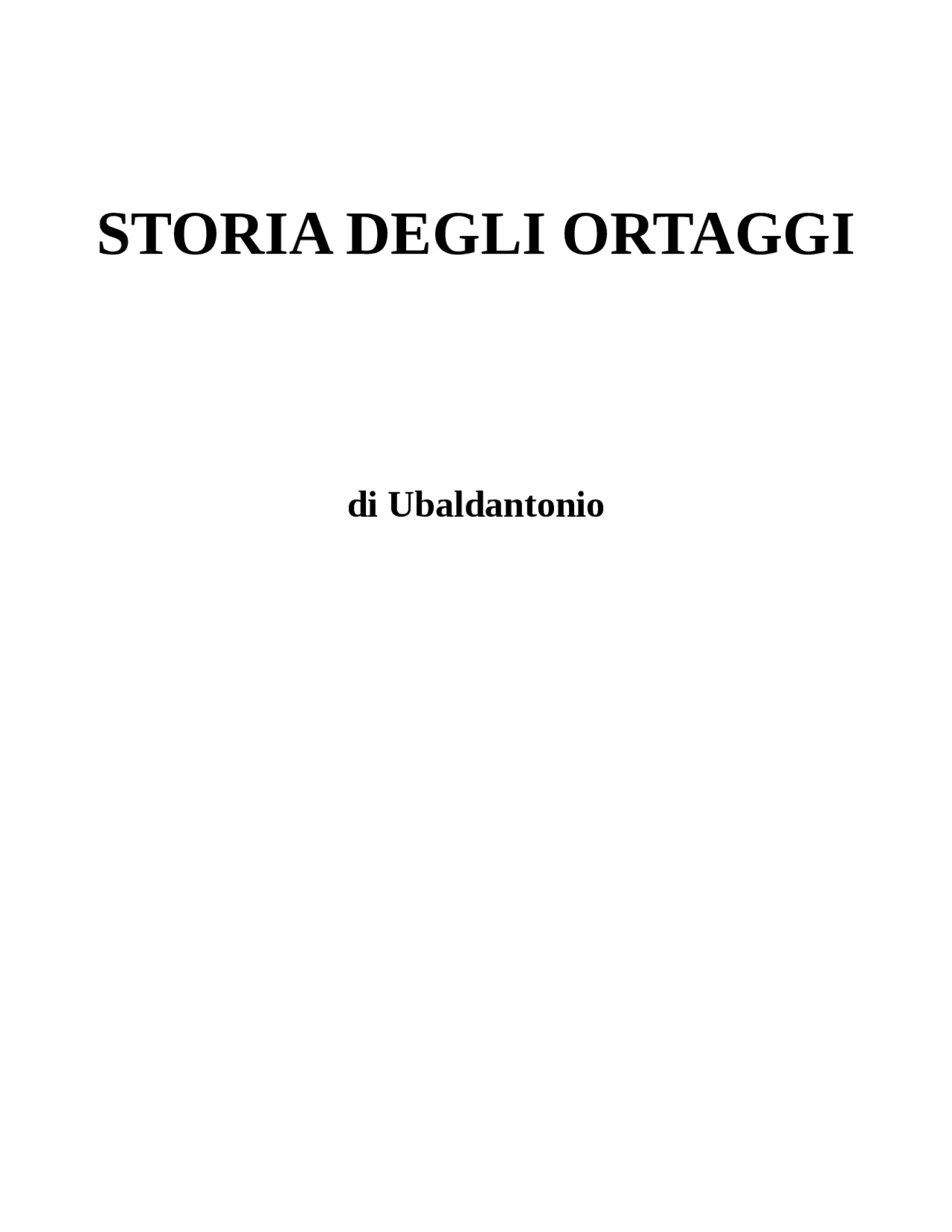 Storia Degli Ortaggi Docsity