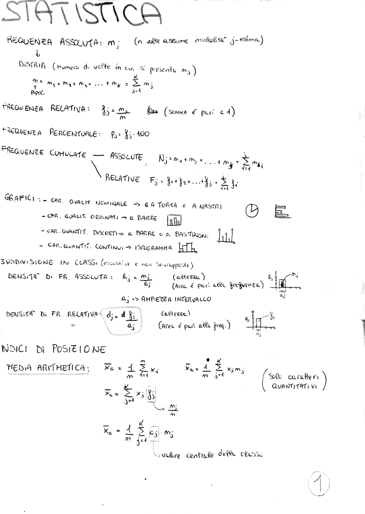 Preparazione Esame Statistica Primo Anno Docsity