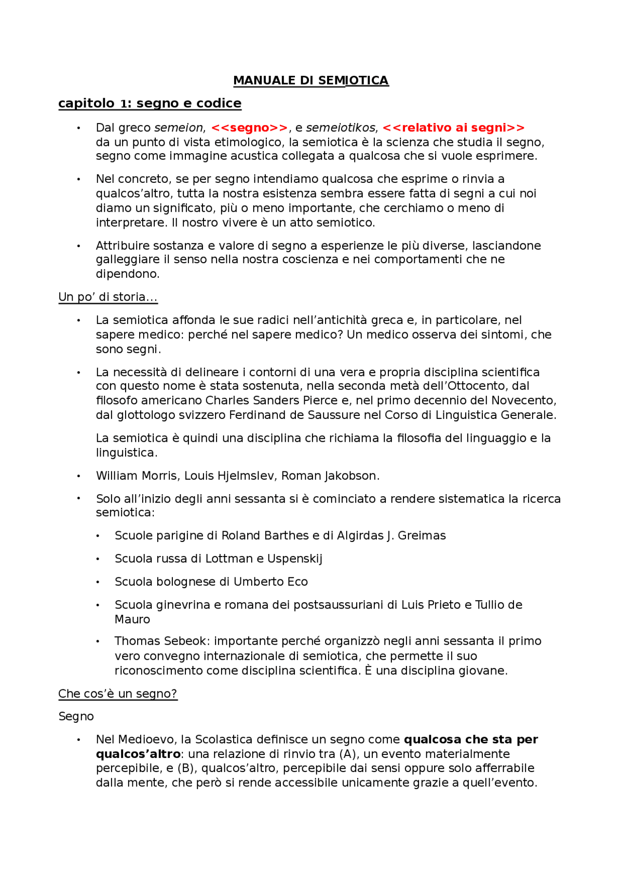 Manuale Di Semiotica Riassunti Docsity