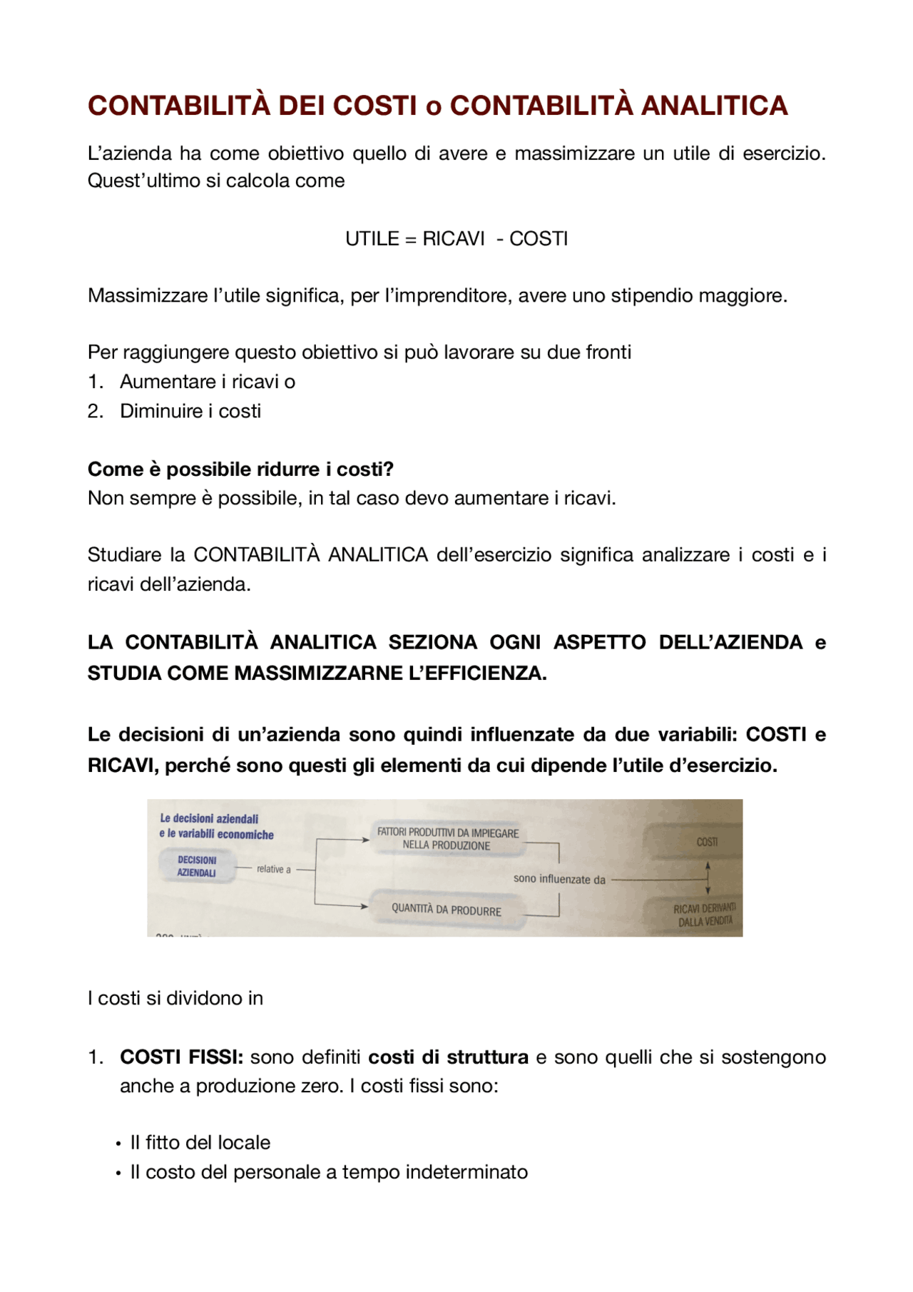 Contabilita Analitica Docsity
