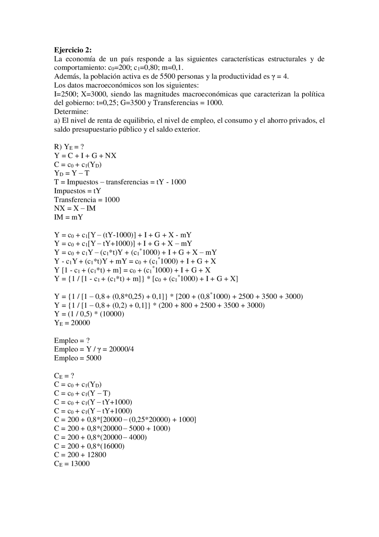Problem Set 2 Macroeconomía Ade 1ro Docsity