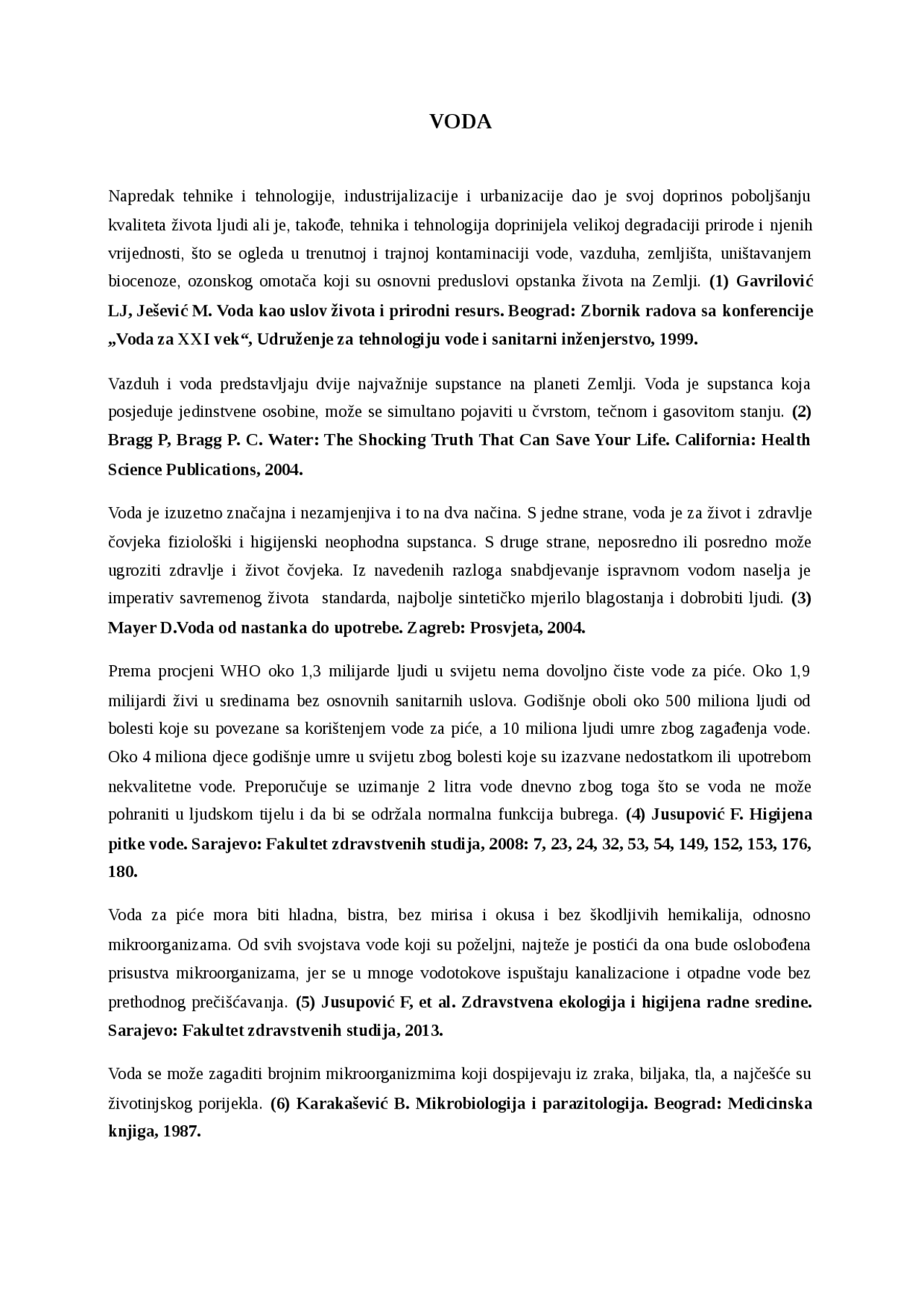 Mikrobiologija Voda Za Piće Esej Predlog Mikrobiologija Docsity