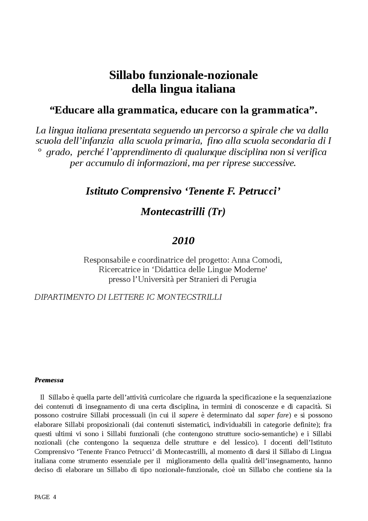 SILLABO NOZIONALE - ELENA NUZZO - Docsity