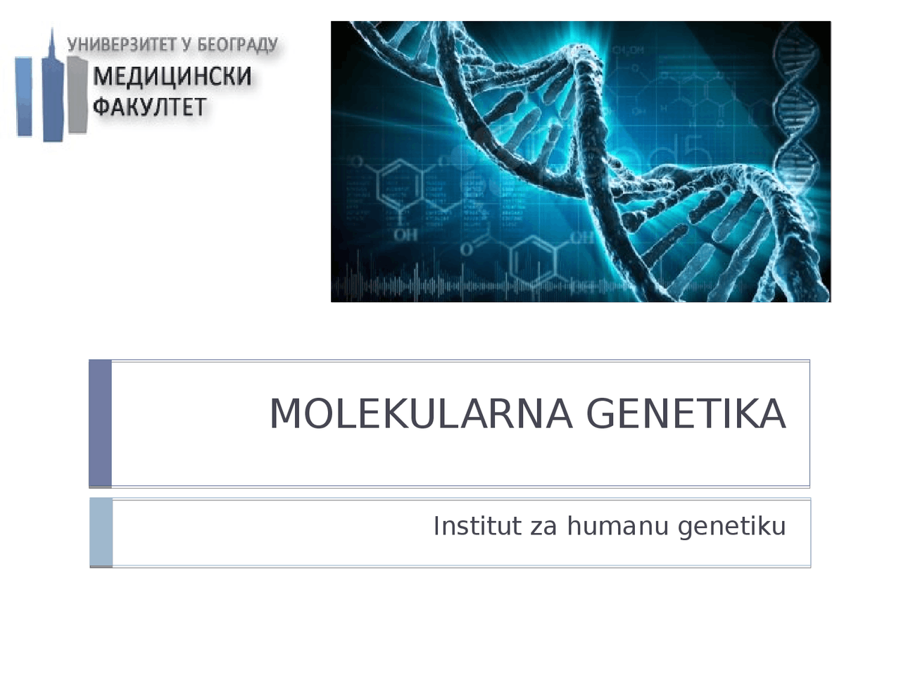 Molekularna Genetika Genetika Slajdovi Predlog Biologija Docsity