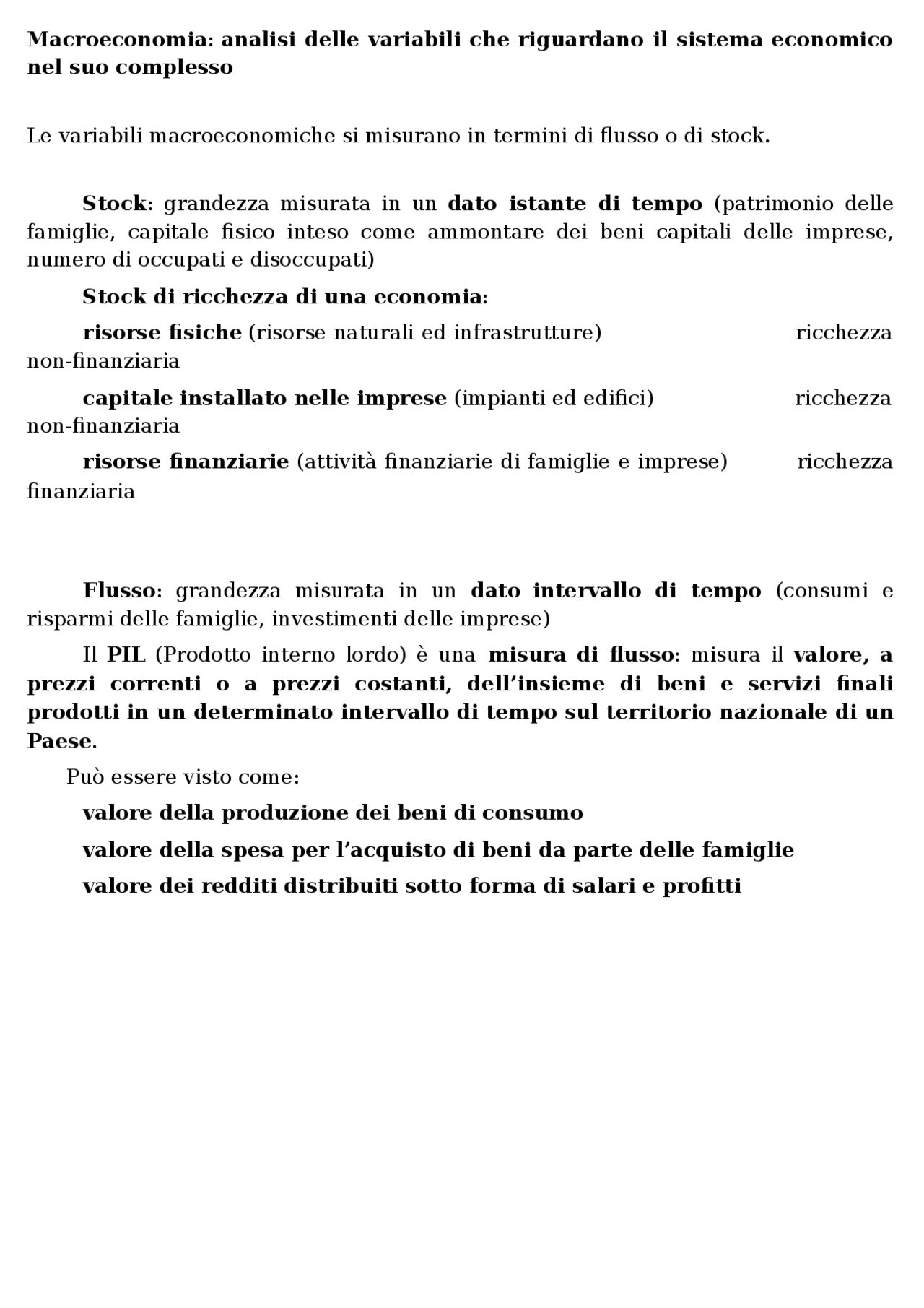 Appunti Macroeconomia Docsity