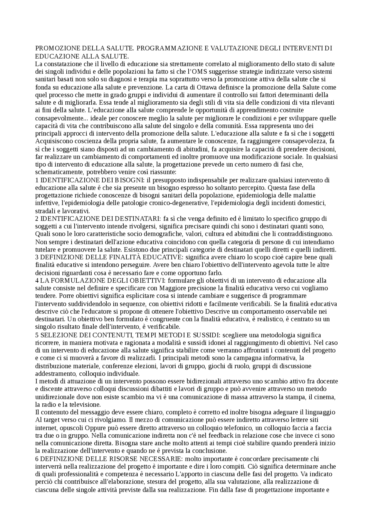 Promozione Della Salute Epidemiologia Dispense Di Epidemiologia Docsity