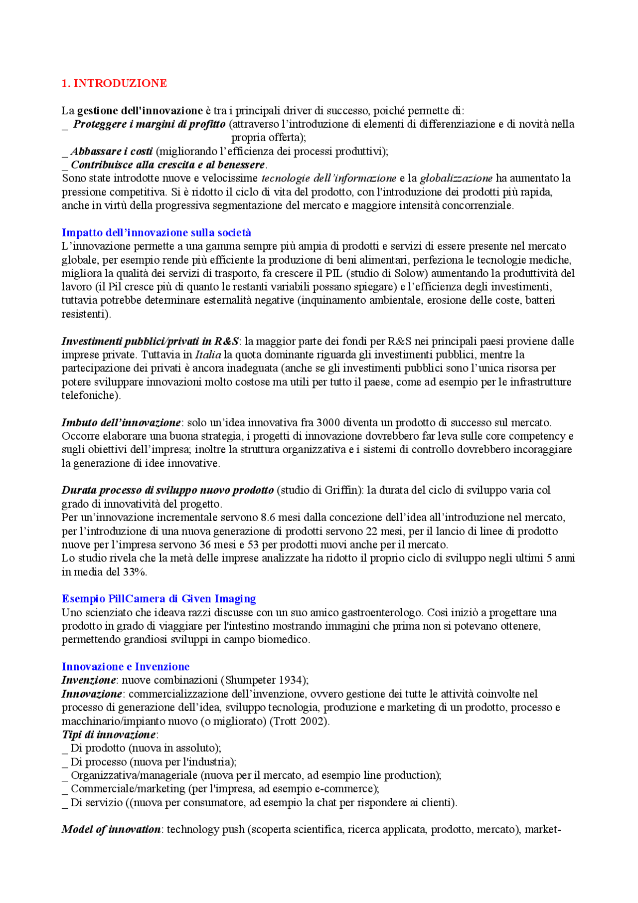 Innovation Management Docsity