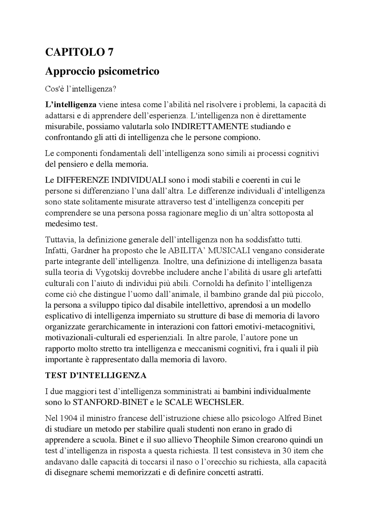 Riassunto Capitoli 7 12 14 Psicologia Dello Sviluppo Docsity