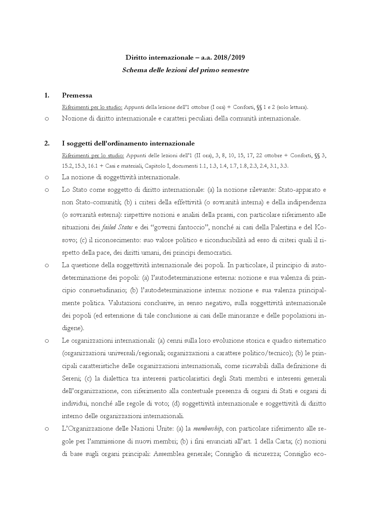 Appunti Diritto Internazionale Santini Appunti Di Diritto