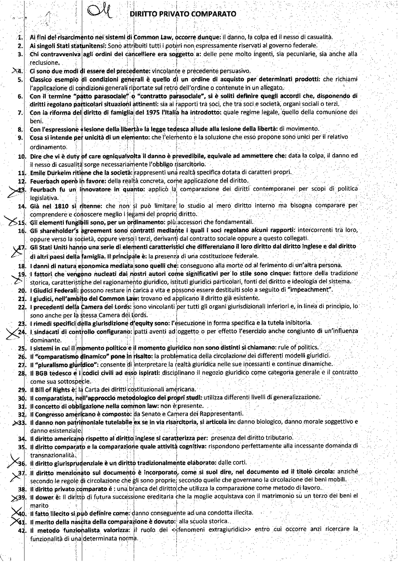 Diritto Privato Comparato Test Pegaso Docsity
