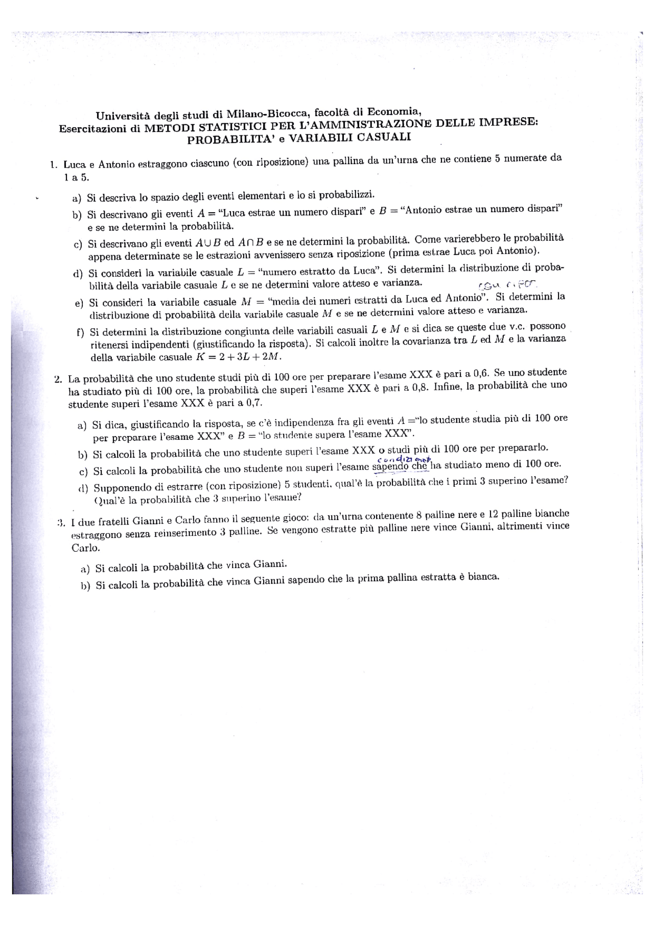 Statistica De Martini Docsity