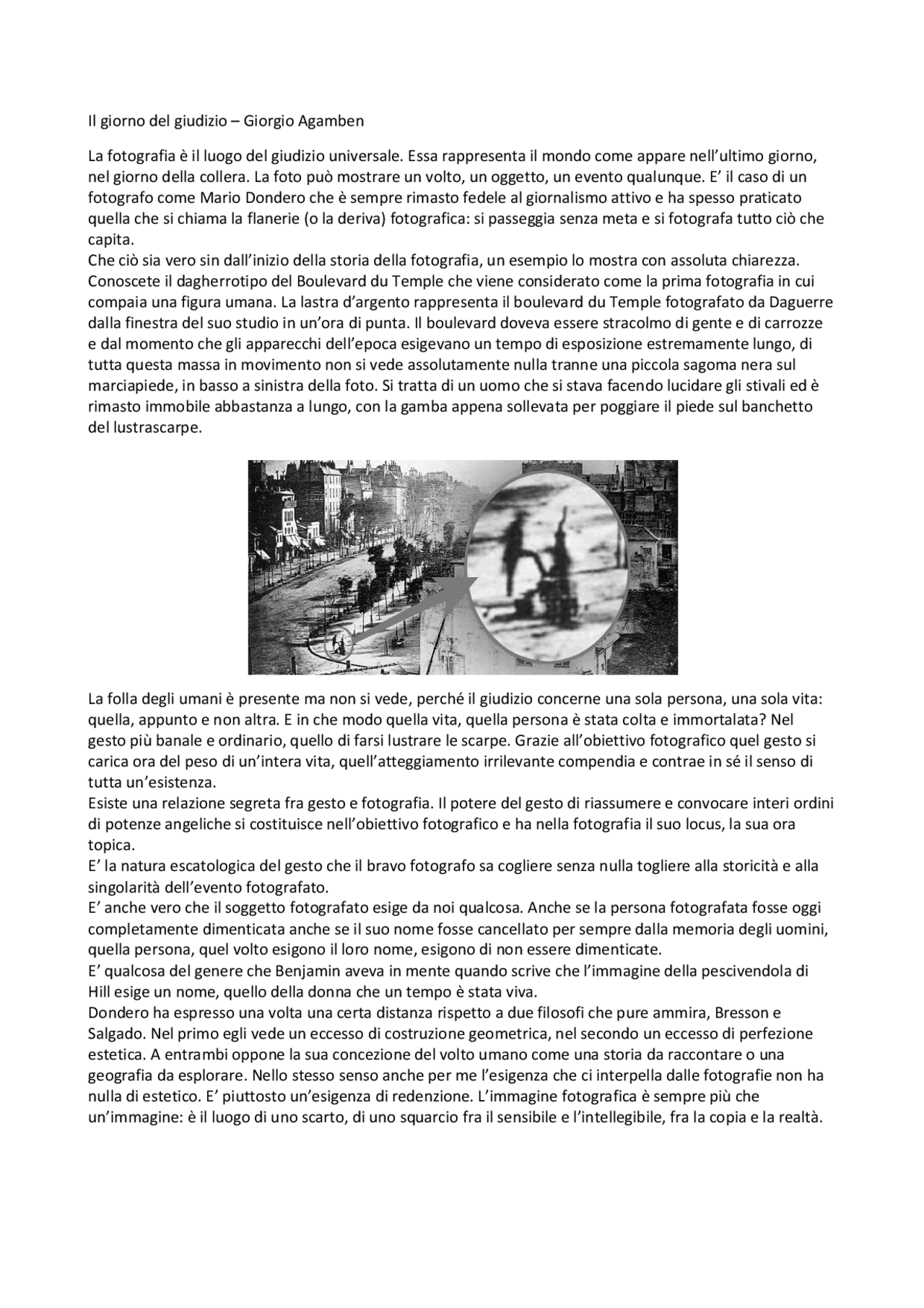 Il giorno del giudizio - G. Agamben | Sintesi del corso di fotografia ...