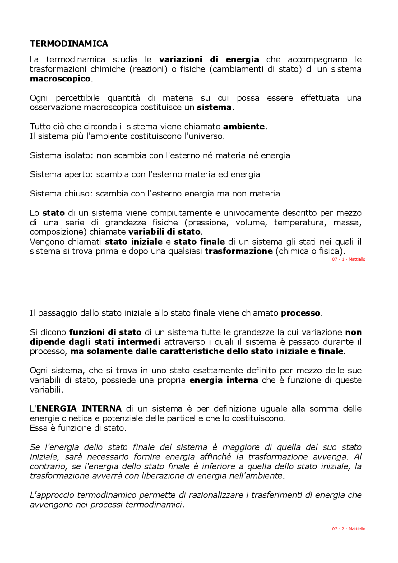 Principi Di Termodinamica Docsity
