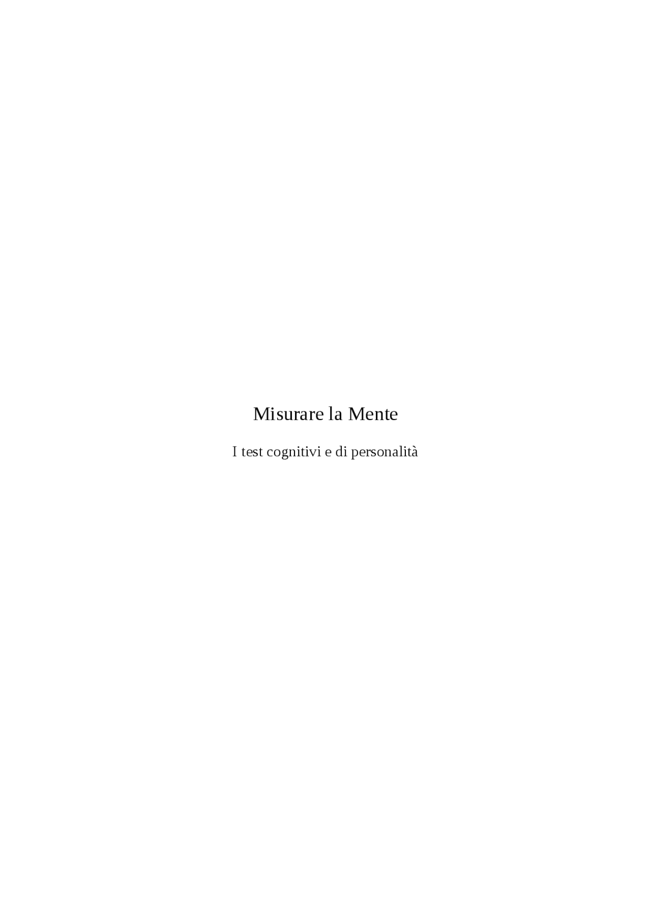 Misurare La Mente Psicometria Docsity