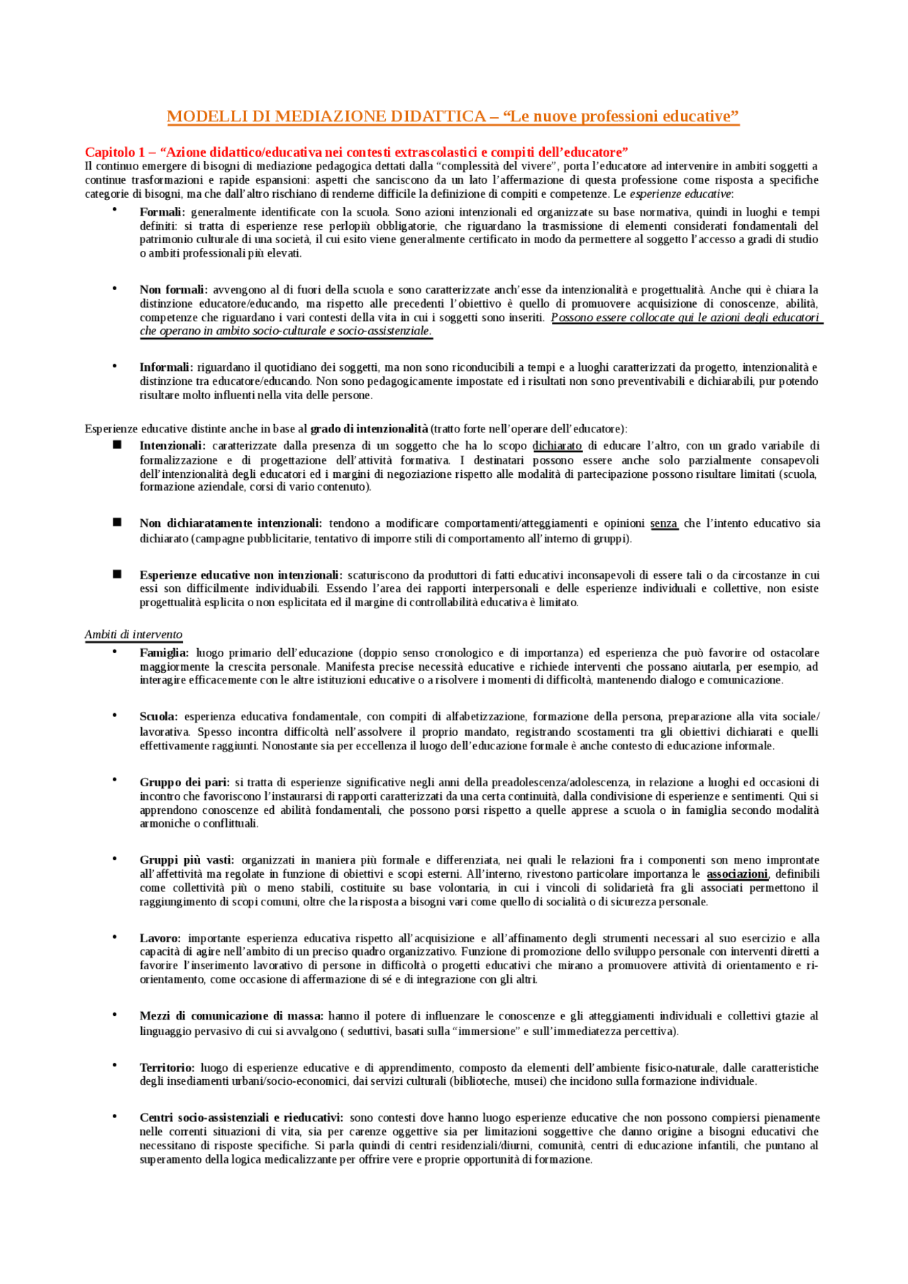 Le Nuove Professioni Educative Docsity