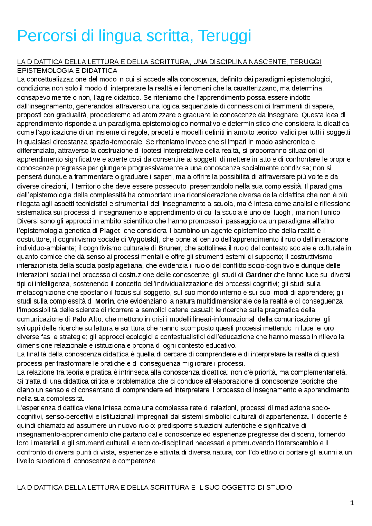 Riassunto Percorsi Di Lingua Scritta Di C Zucchermaglio Docsity