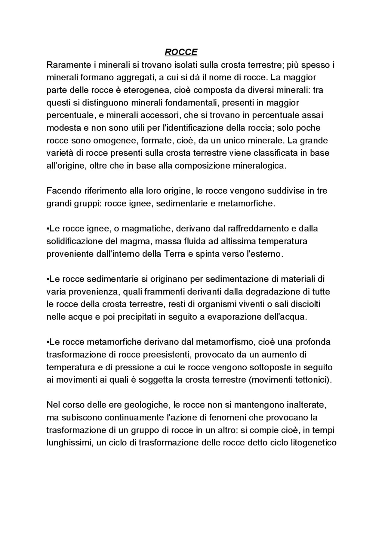 Presentazione Dei Vari Tipi Di Rocce Docsity