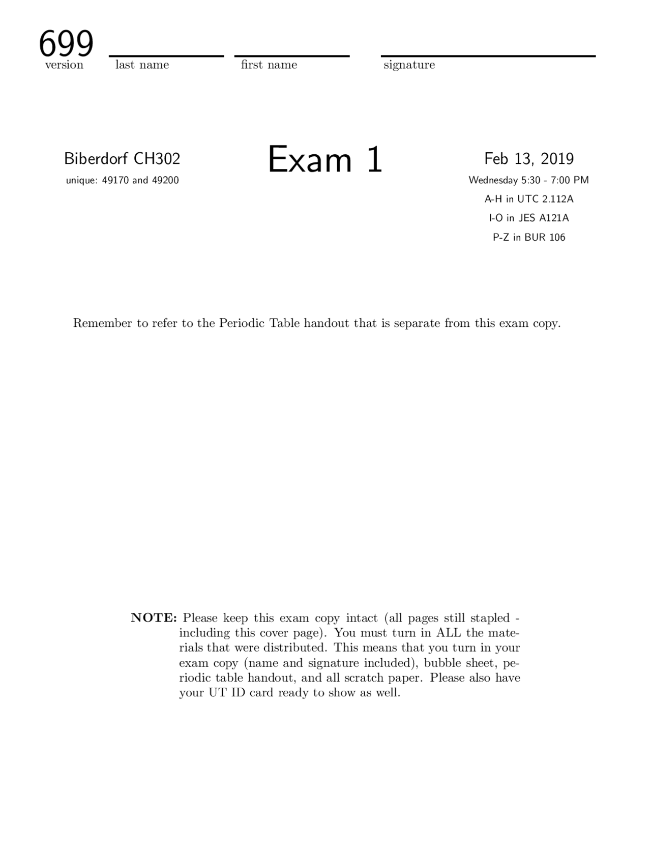 20 Questions On Principles Of Chemistry I With Solution Exam 1 Ch
