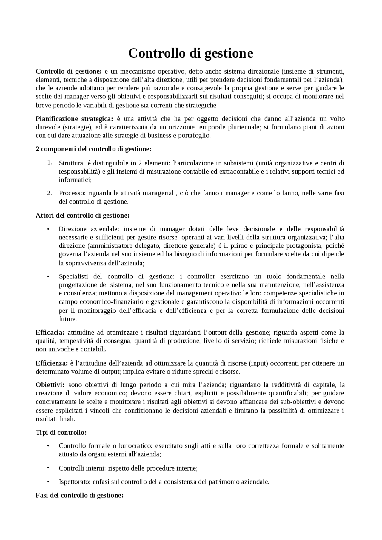 Controllo Di Gestione Docsity