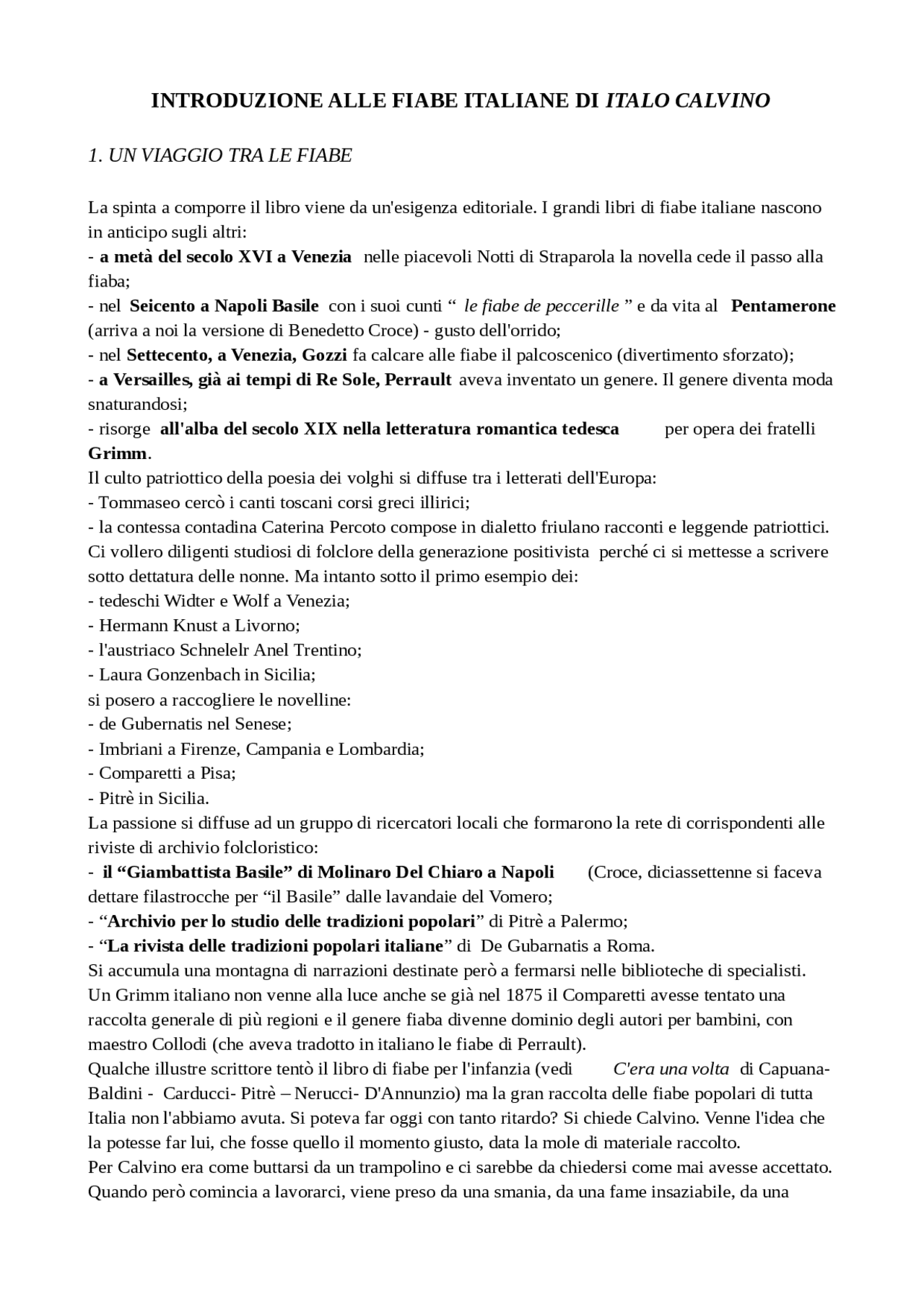 Introduzione Alle Fiabe Di Italo Calvino Docsity