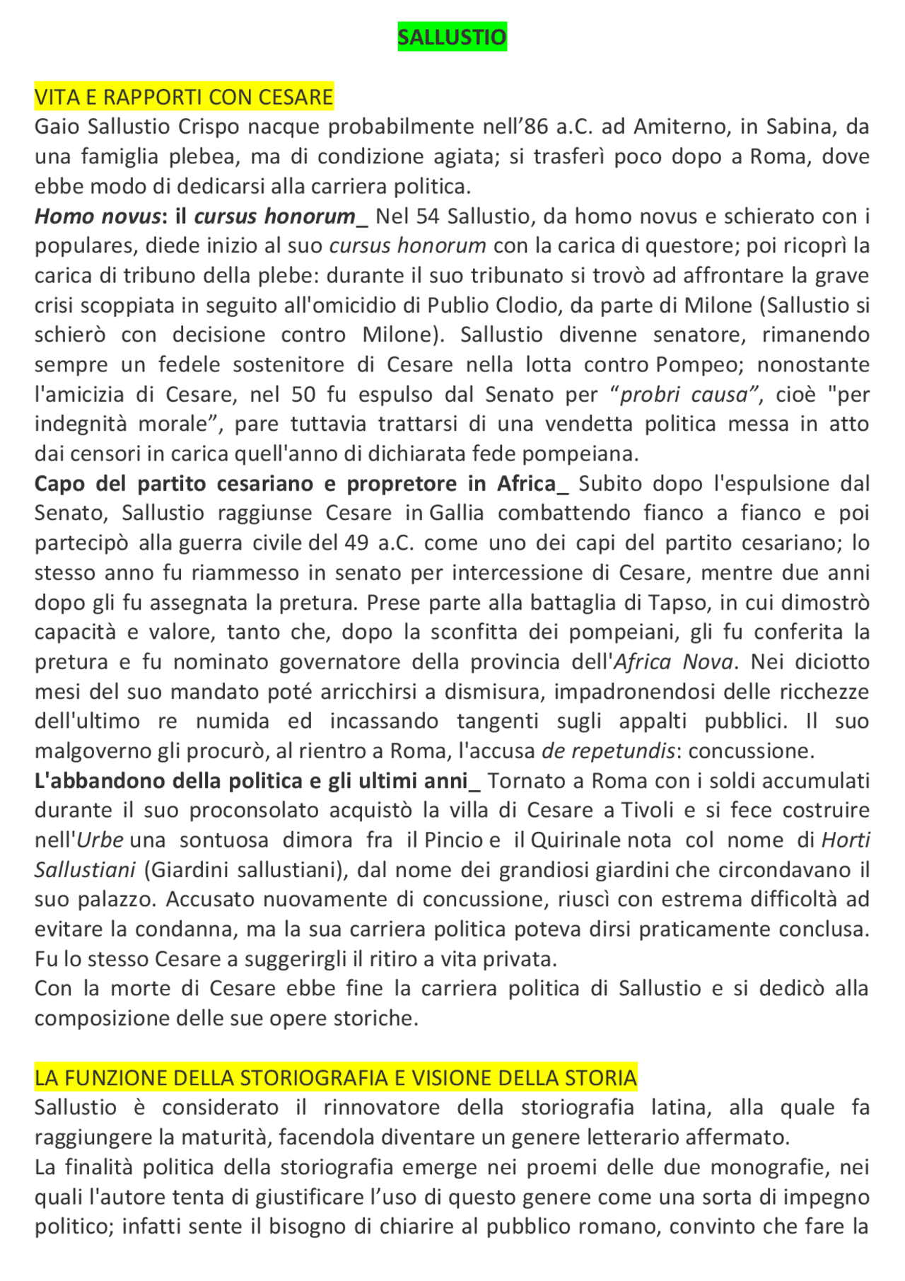 Sallustio Vita De Catilinae Coniuratione Bellum Iugurthinum