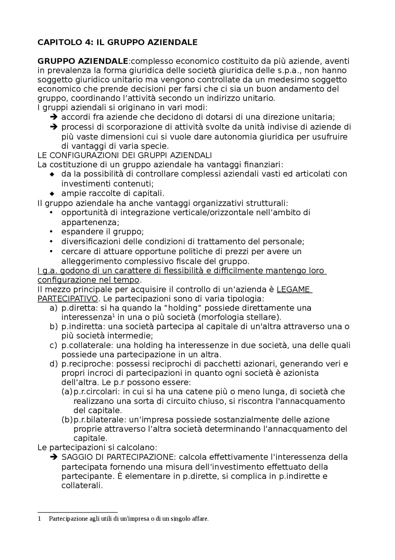 Gruppo Aziendale e tipologie - Docsity