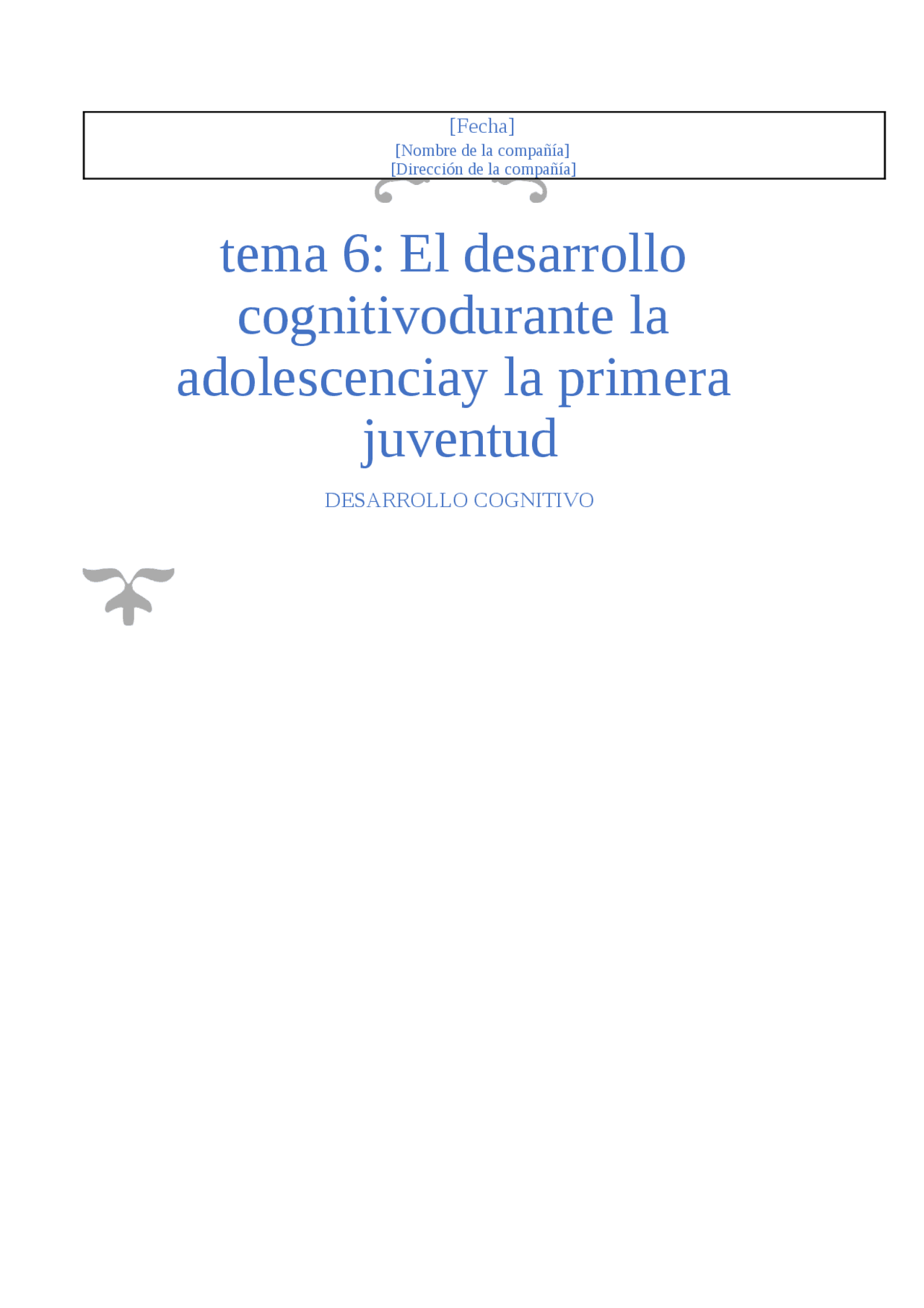 Tema 6 Desarrollo Cognitivo Docsity