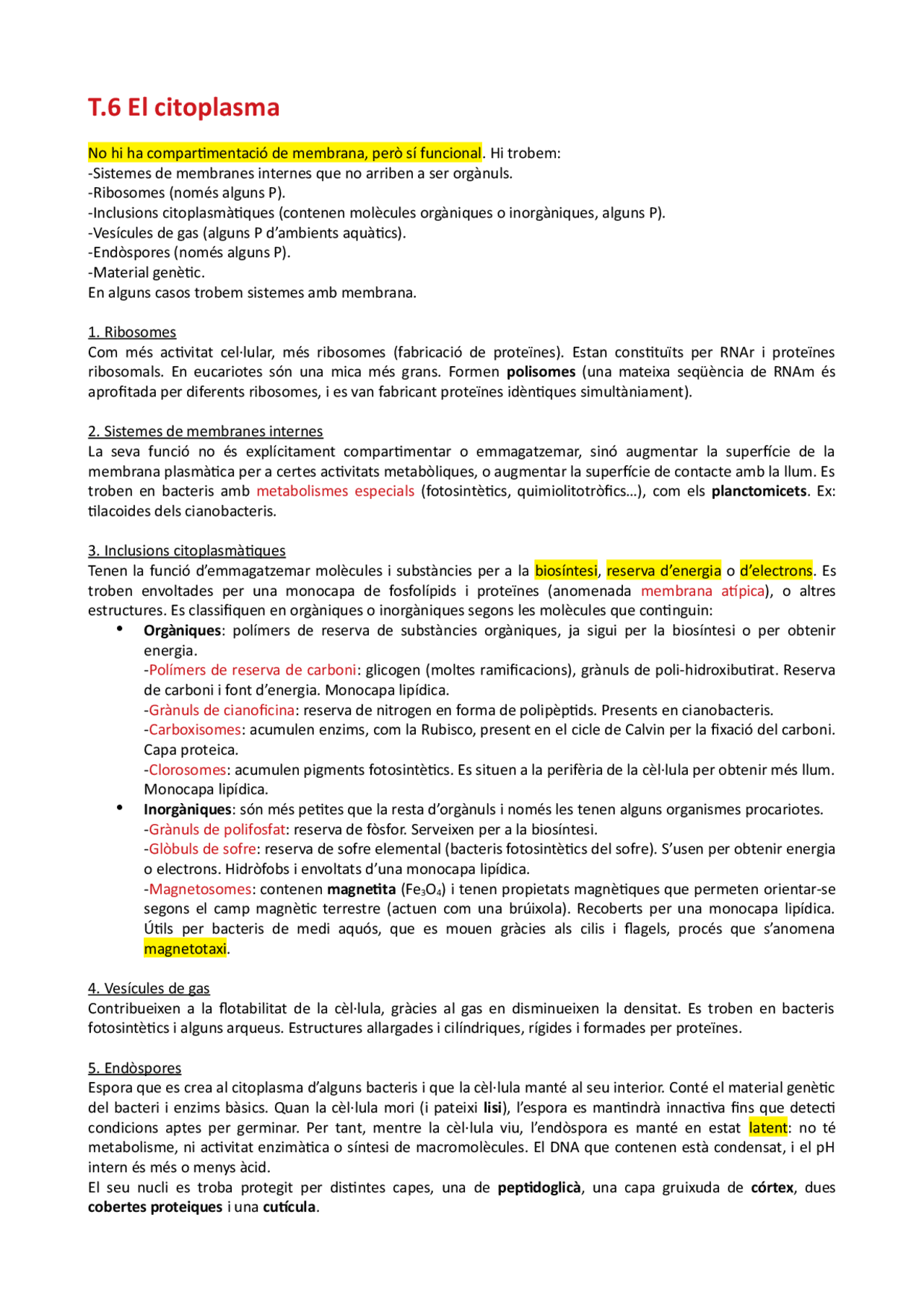 Resum Del Tema 6 De Biologia De Primer Docsity