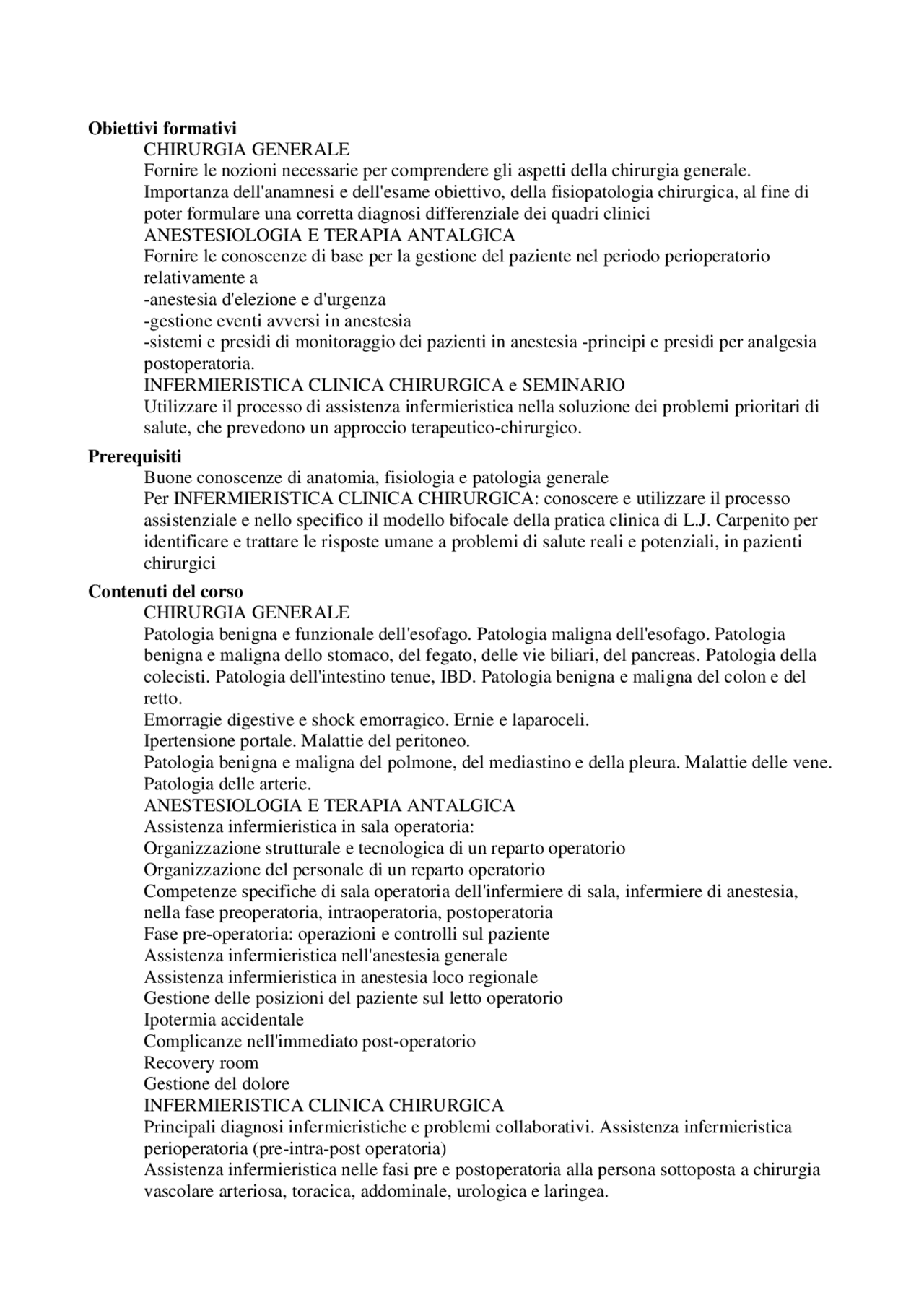 Appunti Di Infermieristica In Chirurgia Docsity