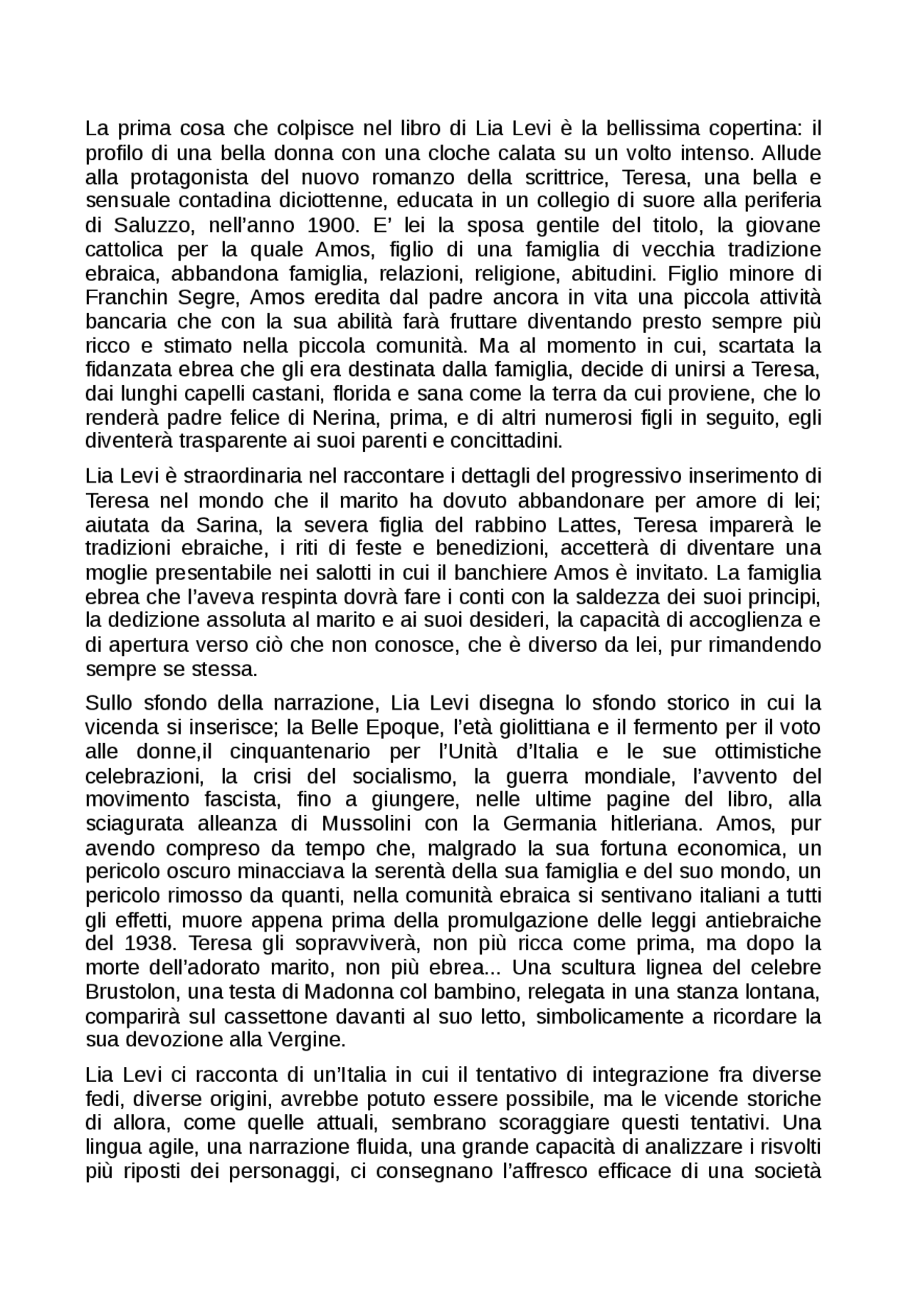 Riassunto La Sposa Gentile Docsity