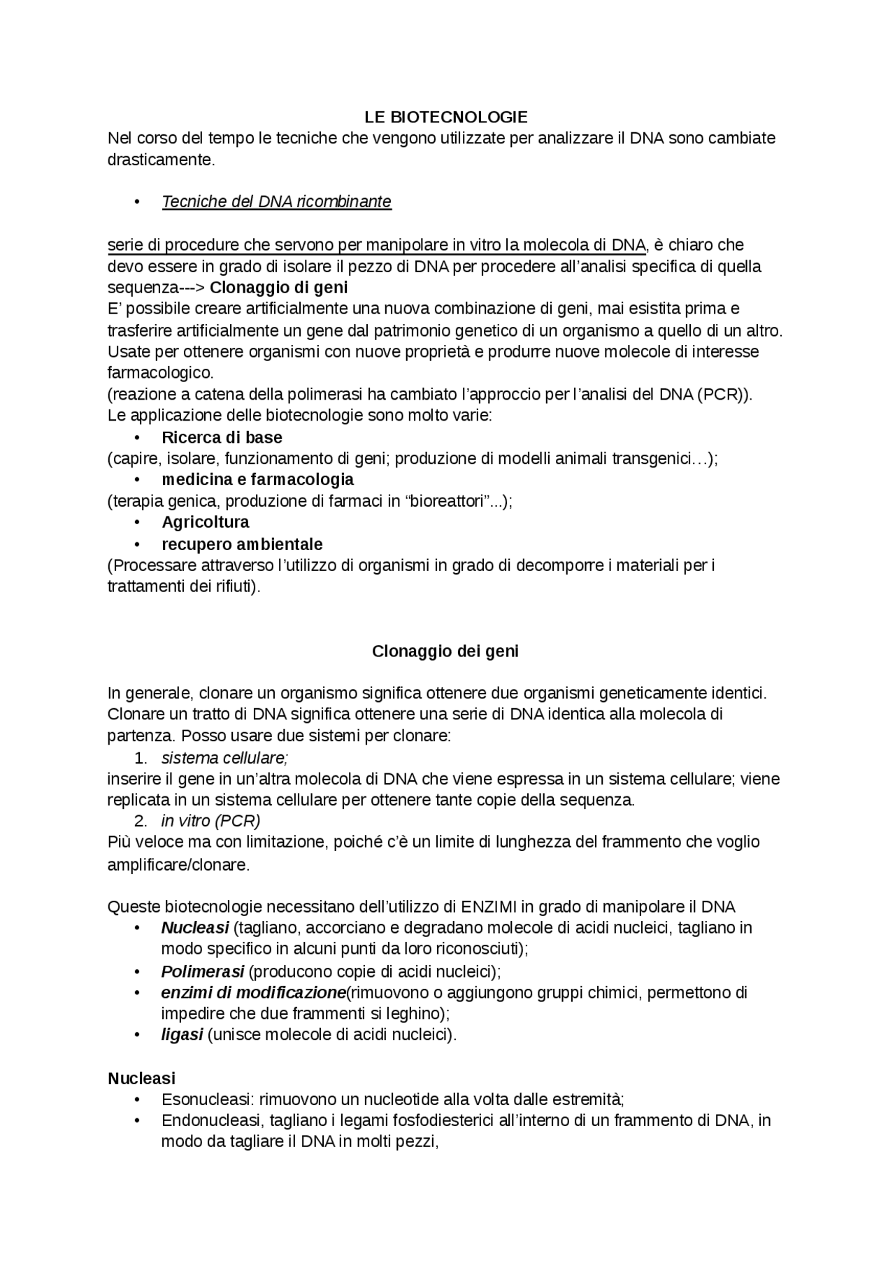 Le Biotecnologie La Pcr Docsity