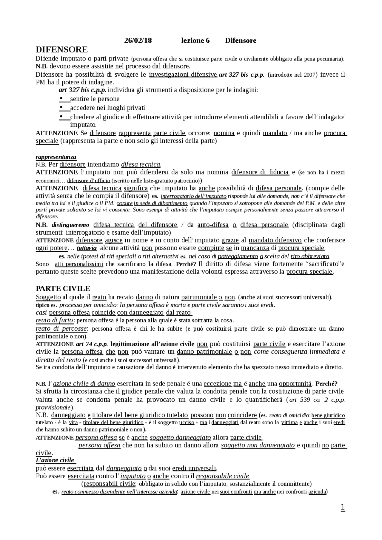 Procedura Penale 1 Riassunti Lezione Frontale Docsity