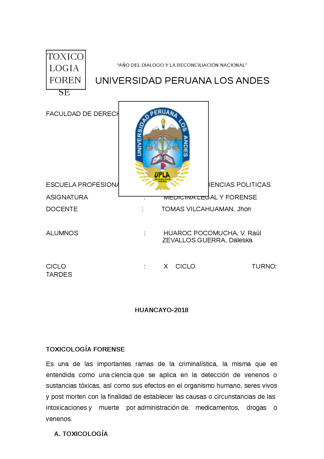 Sobre La Toxicología Forense Docsity