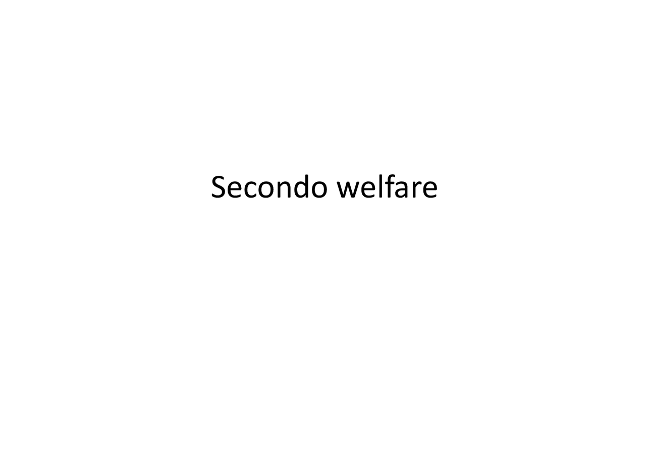 Lezione Secondo Welfare Docsity