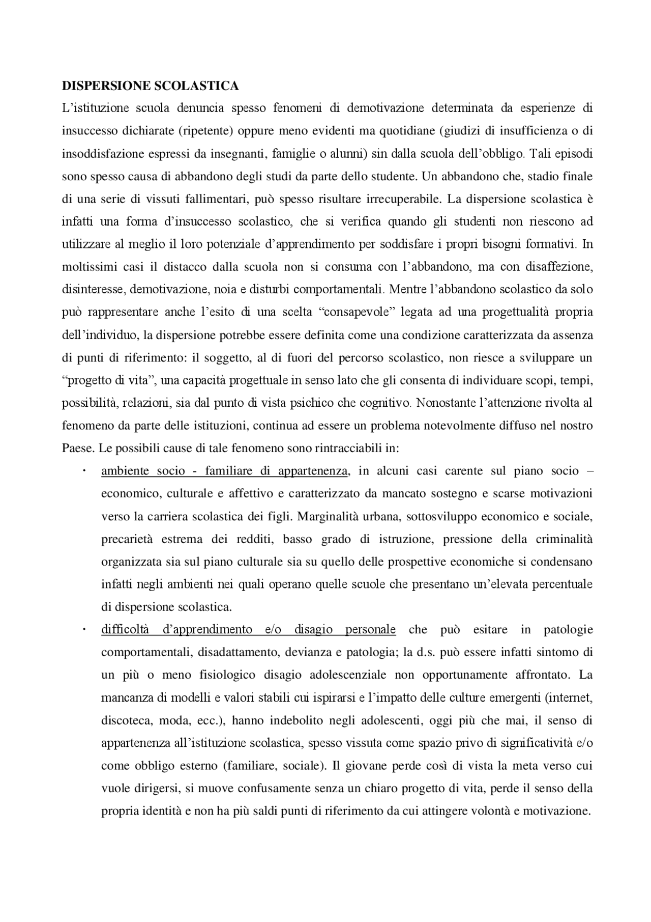 Esame Di Stato Psicologo Tema Dispersione Scolastica Docsity